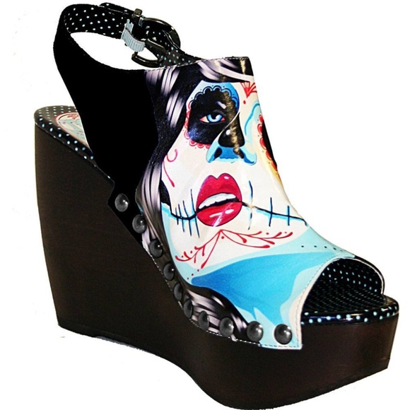 Too Fast | Shoes | Too Fast Dead Wedge Rockabilly Pinup Goth Tattoo ...